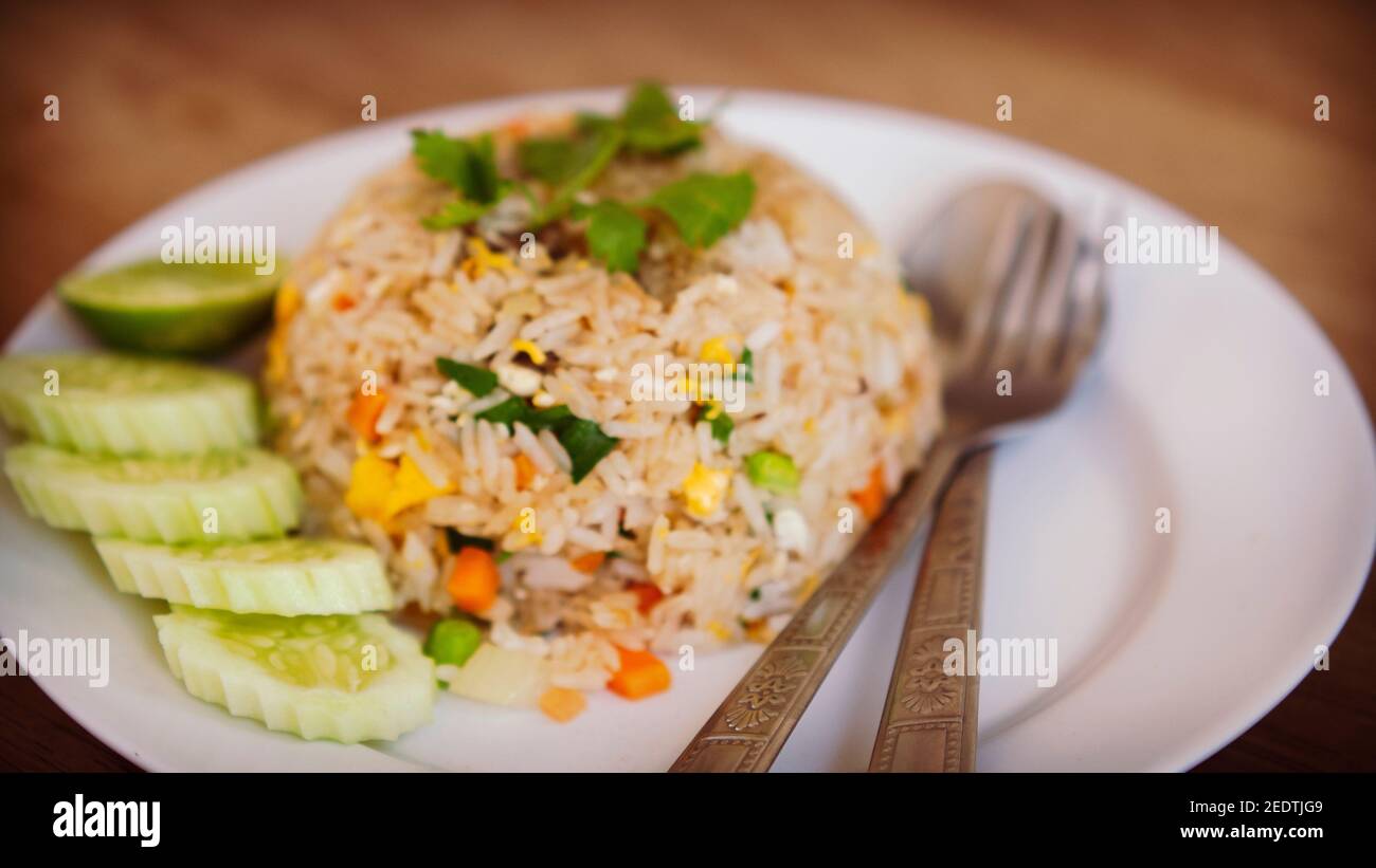 Thai and Chinese fried rice Asian food best dish asian cuisine Stock ...