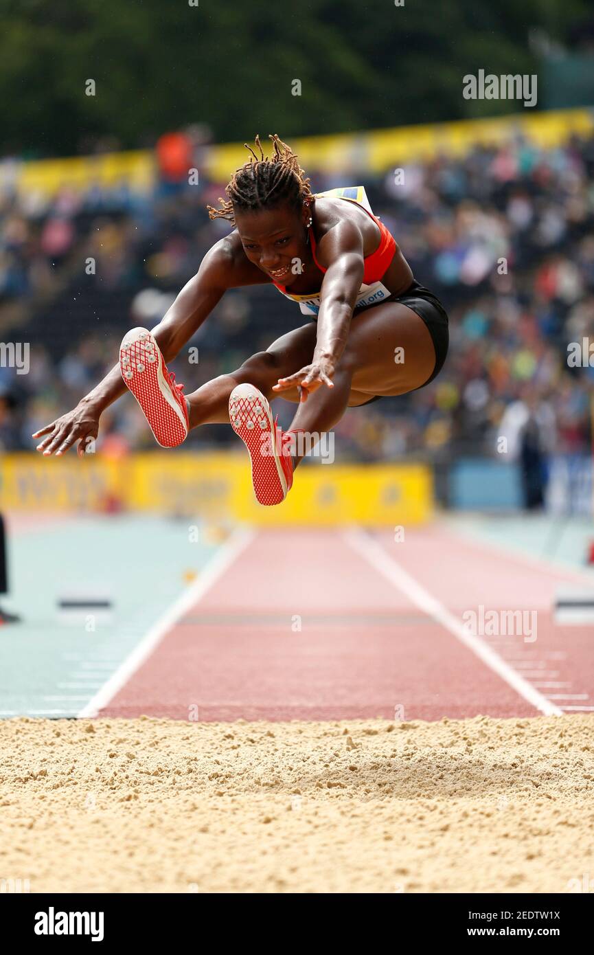 Jamaicas kimberly williams during the womens triple jump hi-res stock ...