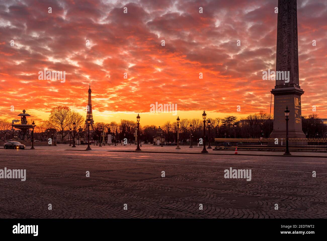 Paris, France - February 12, 2021: Wide angle view of Egyptian Luxor ...