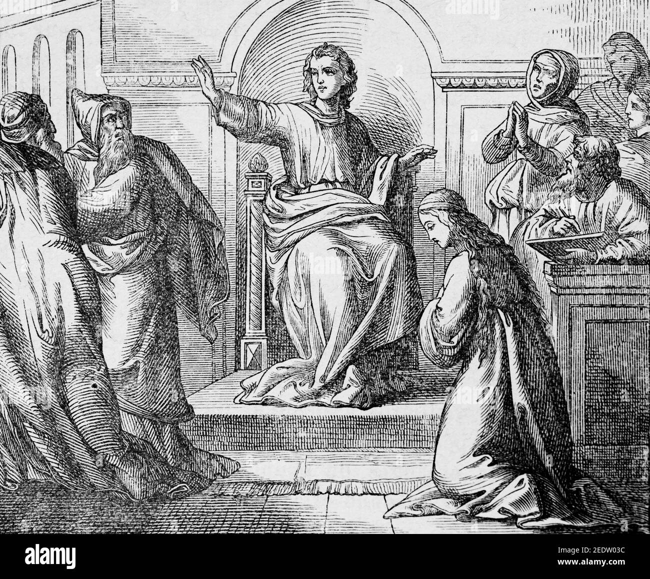 Daniel rescues the chaste Susanna, Old Testamnet, Historic bible ...