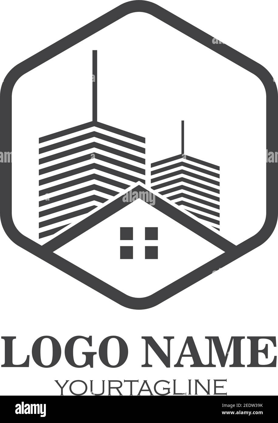 real estate modern city building vector template design Stock Vector ...