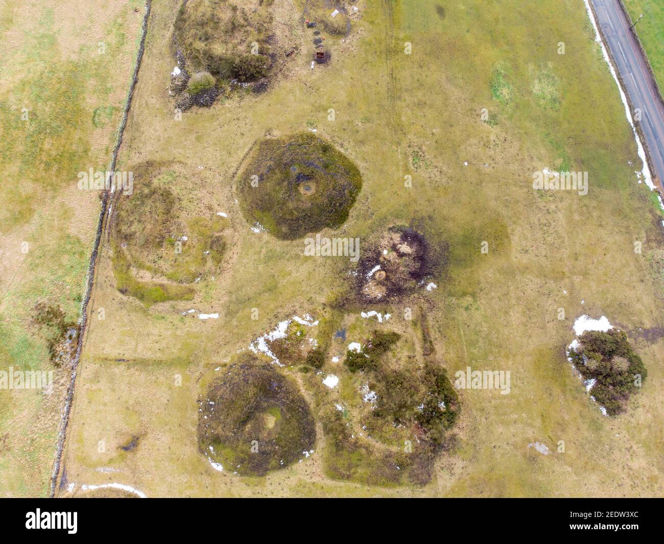 Bell Pits. Surface remains show evidence of early coal mining seen in ...