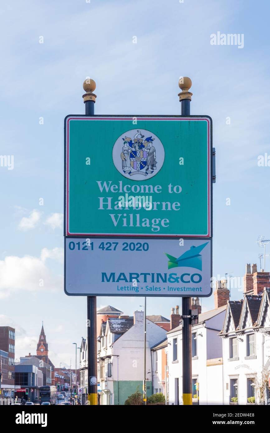 Welcome to harborne village sign hi-res stock photography and images ...
