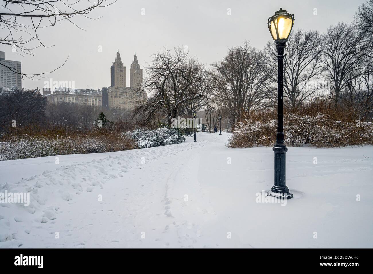 Central Park in winter after snow storm Stock Photo - Alamy