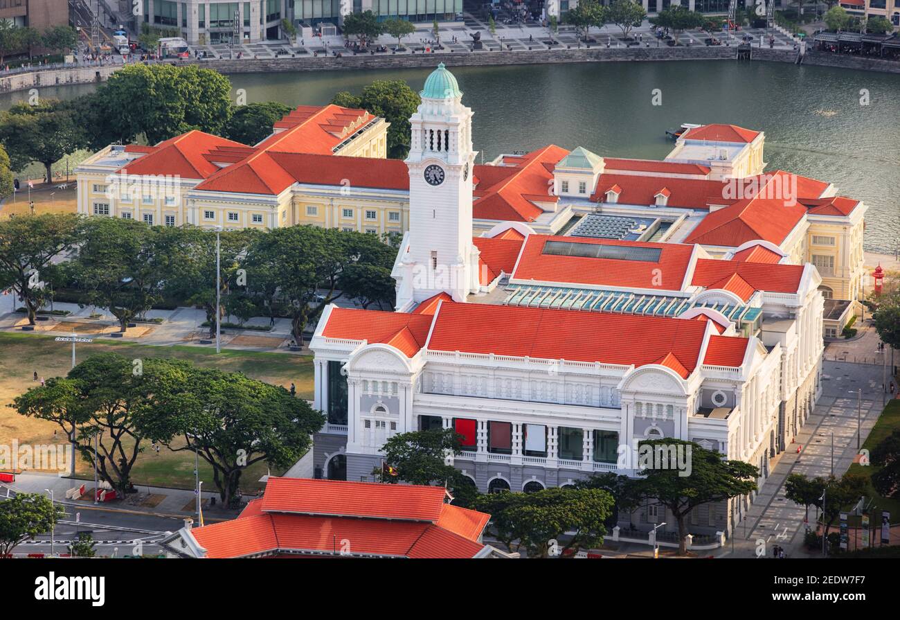 Singapore - Victoria theatre, aerial view Stock Photo - Alamy