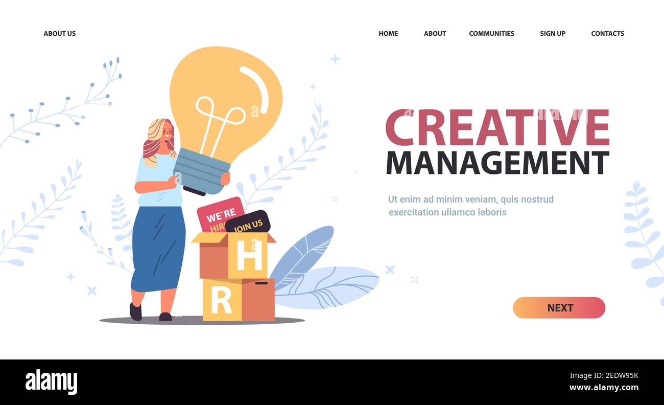 businesswoman hr manager holding light bulb creative management ...