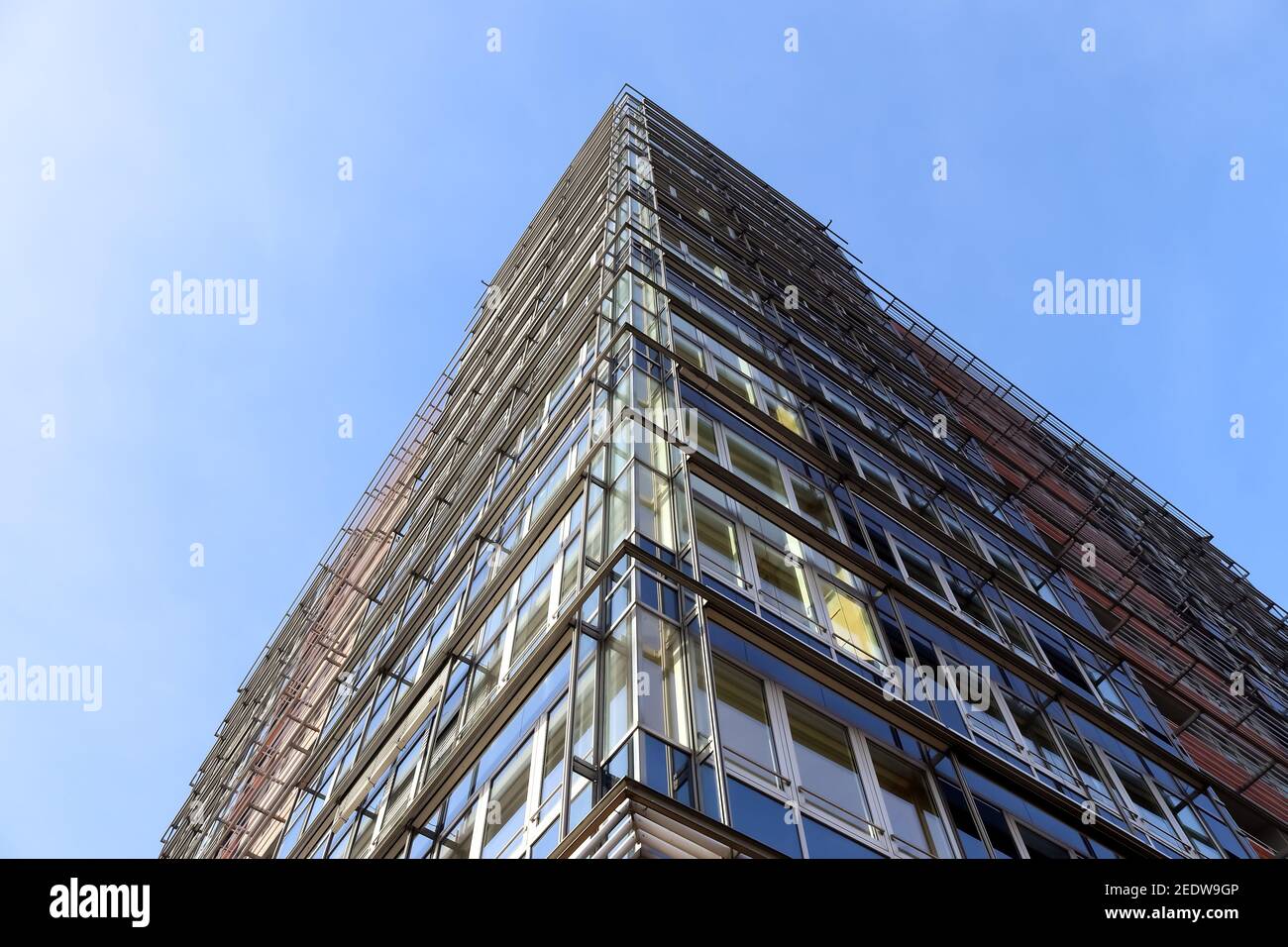 Modern glass facades of business buildings in Kiel in Germany Stock ...