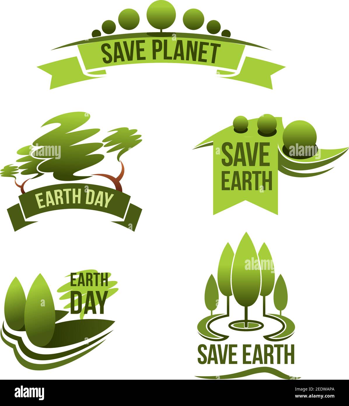 Earth Day vector icons and Save Planet concept isolated symbols. Global ...