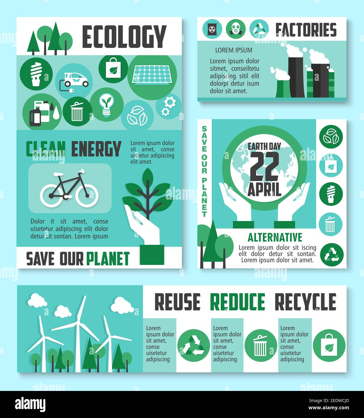 Ecology protection banner, Earth Day poster template. Green energy, eco ...