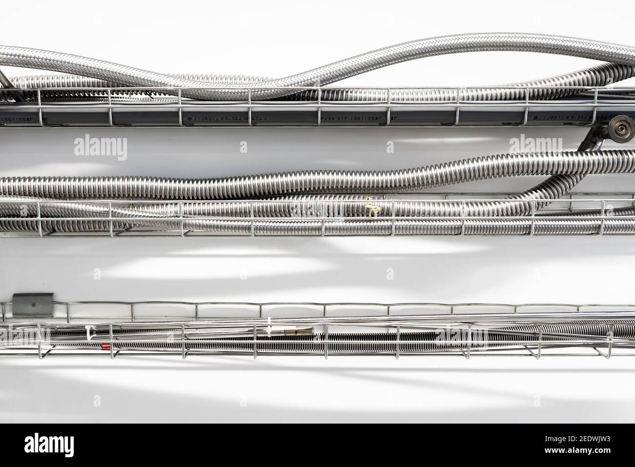 Metal pipes for transfer of liquid nitrogen, industry background ...
