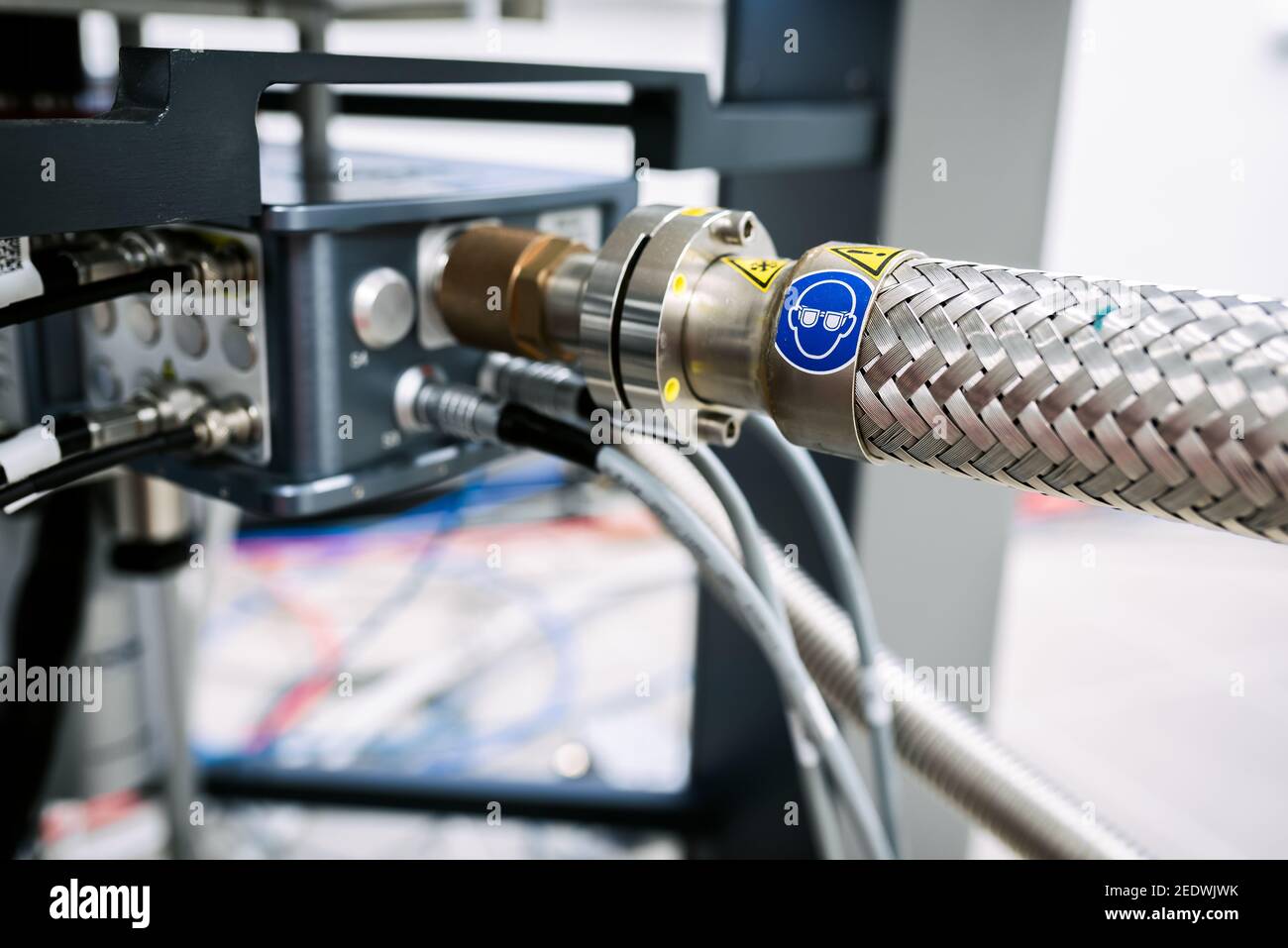 Laboratory device for scientific experiments, detail of input of liquid ...