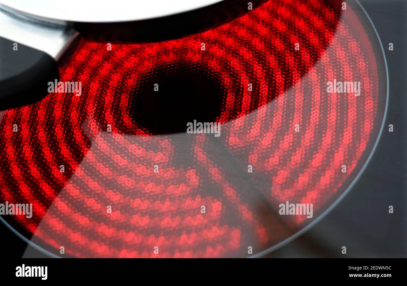 red hot electric ceramic hob ring Stock Photo - Alamy