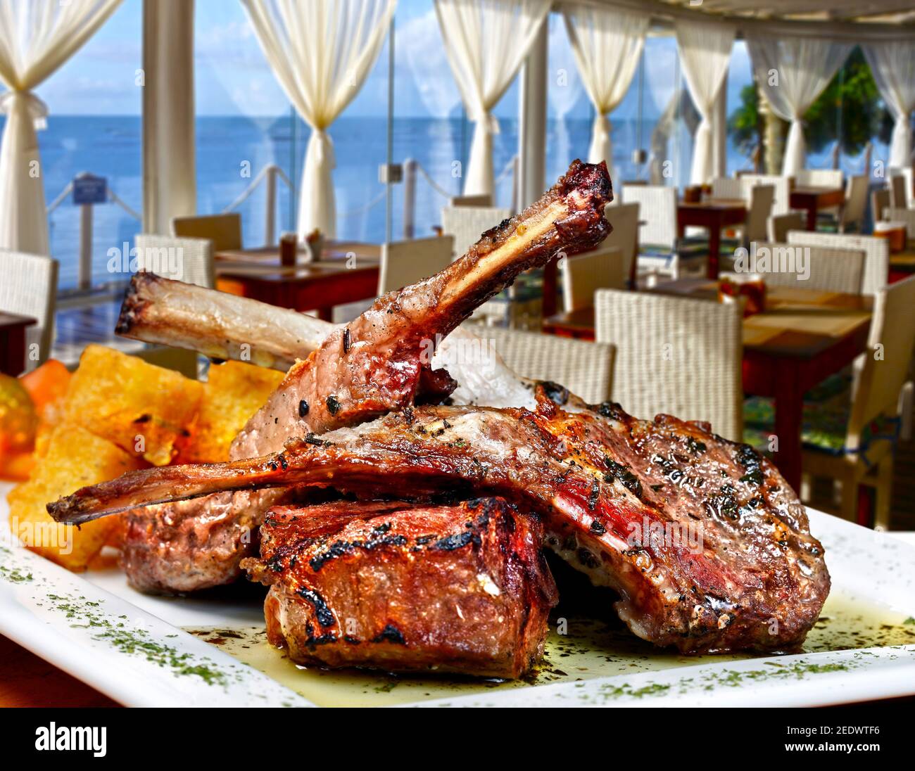 Roasted lamb chop Stock Photo - Alamy
