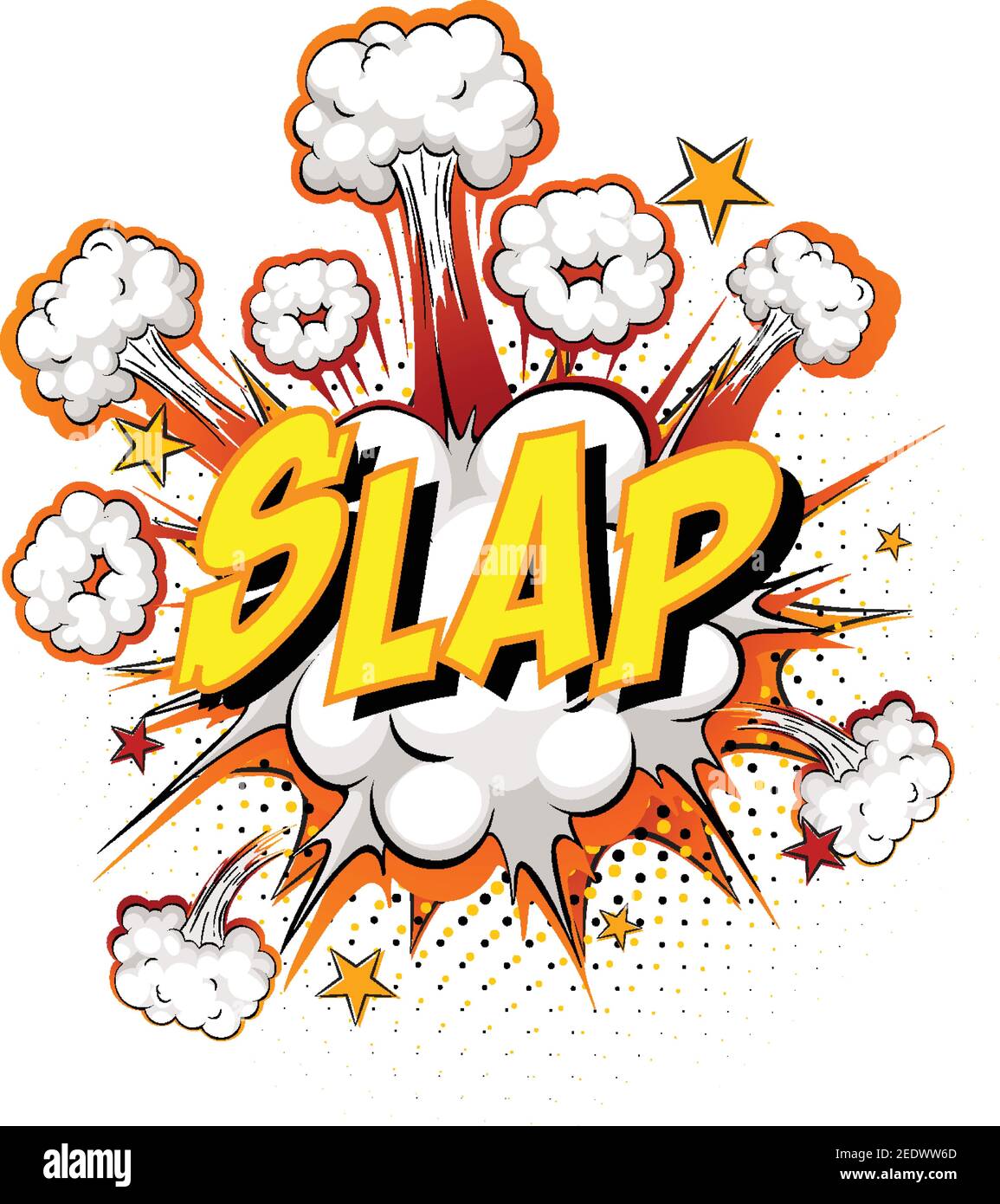 Word Slap on comic cloud explosion background illustration Stock Vector ...