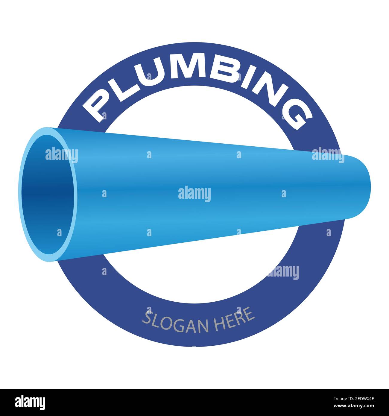Plumbing company logo. Water pipe symbol on white background. Vector ...