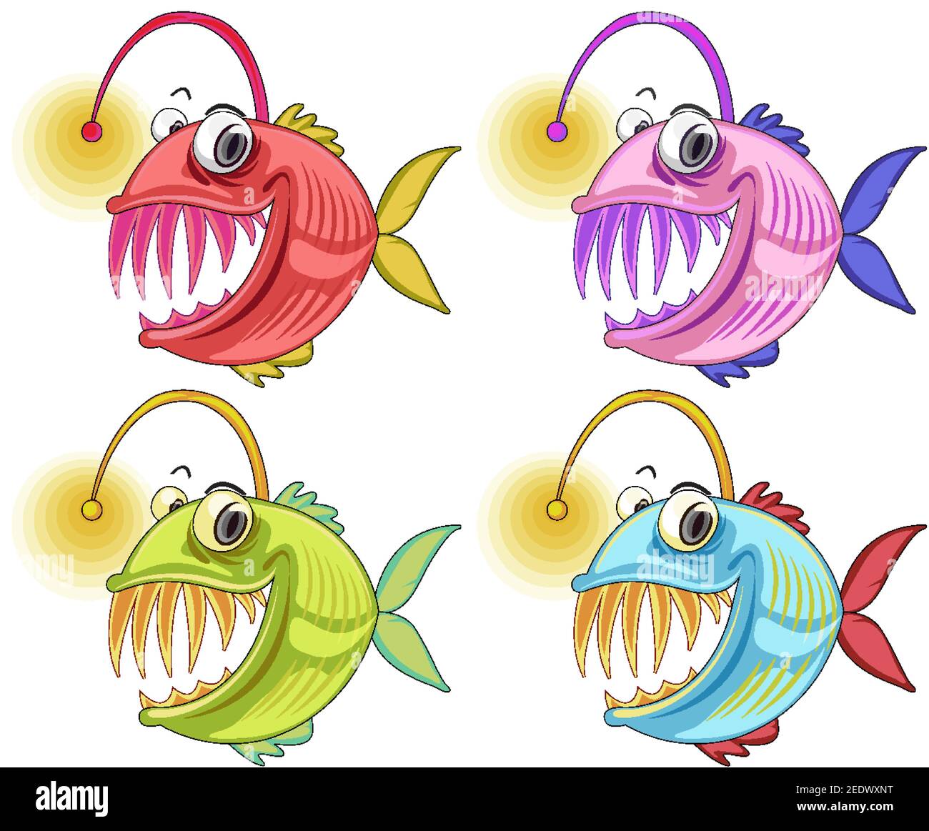 Anglerfish swimming Stock Vector Images - Alamy