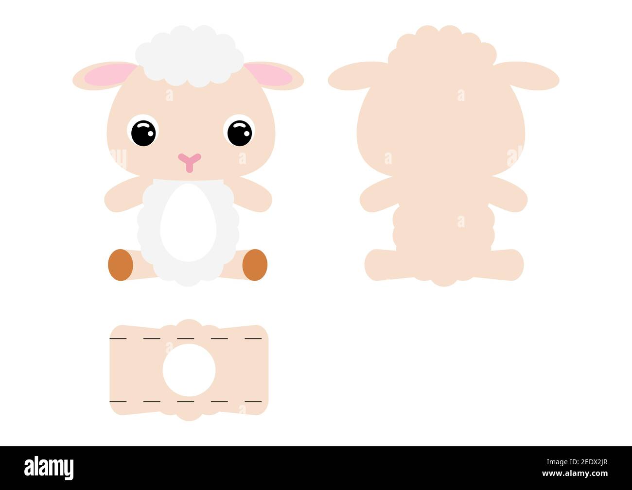 DIY cute sheep chocolate egg holder template. Retail paper box for the ...