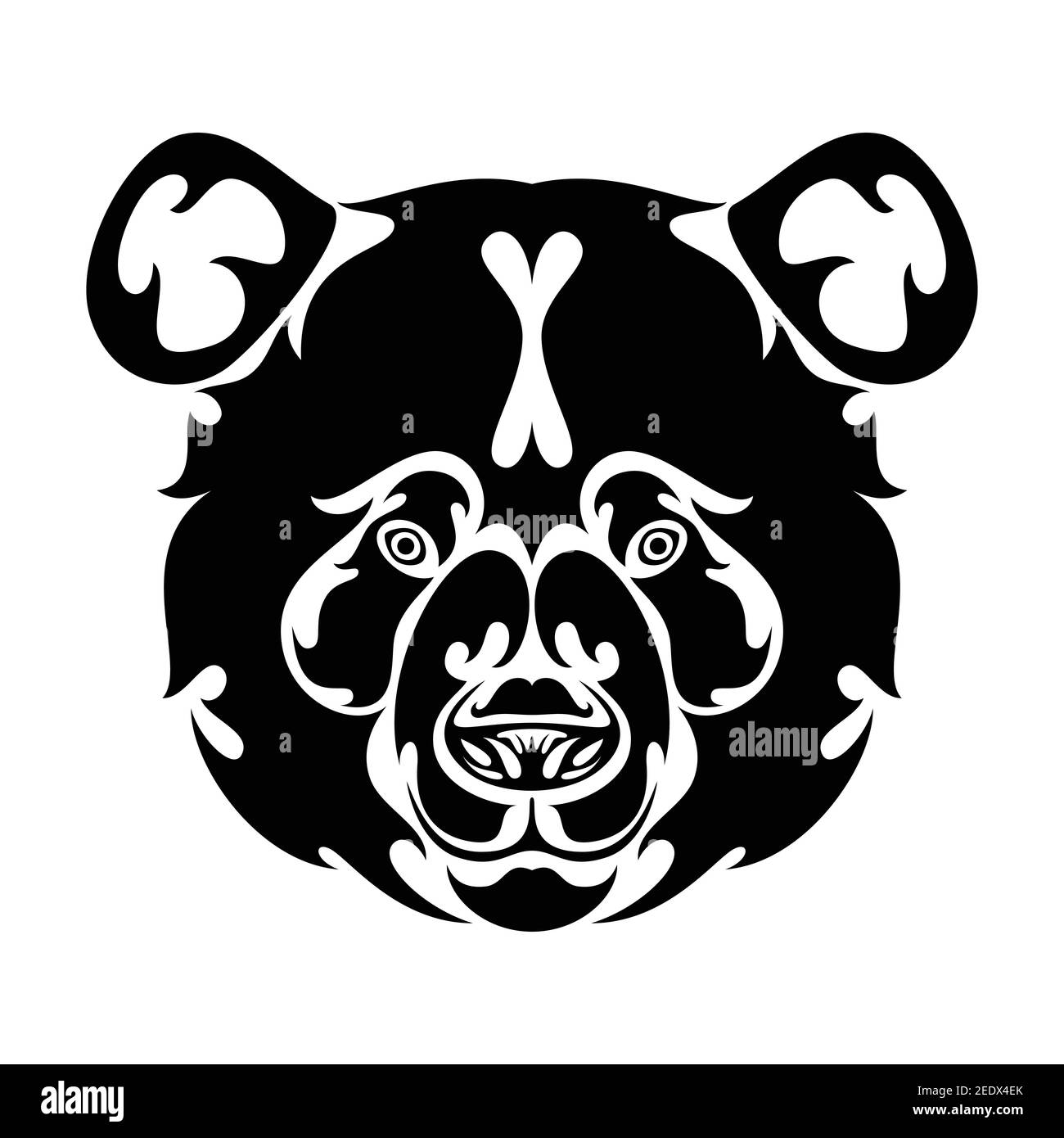 Vector sketch illustration panda Black and White Stock Photos & Images ...