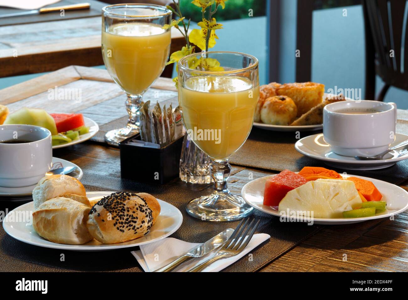 Breakfast at the hotel Stock Photo - Alamy
