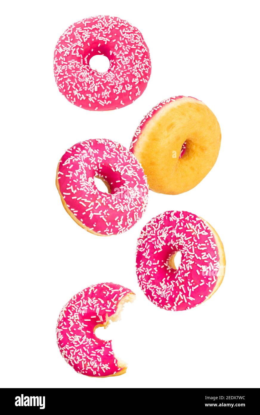 falling donuts set isolated on white background Stock Photo - Alamy