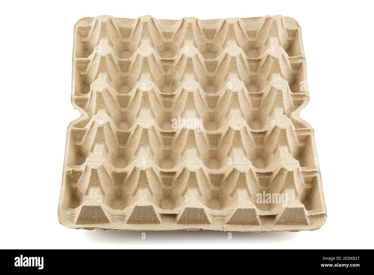empty formed cardboard egg tray - closeup with edge-to-edge sharpness ...