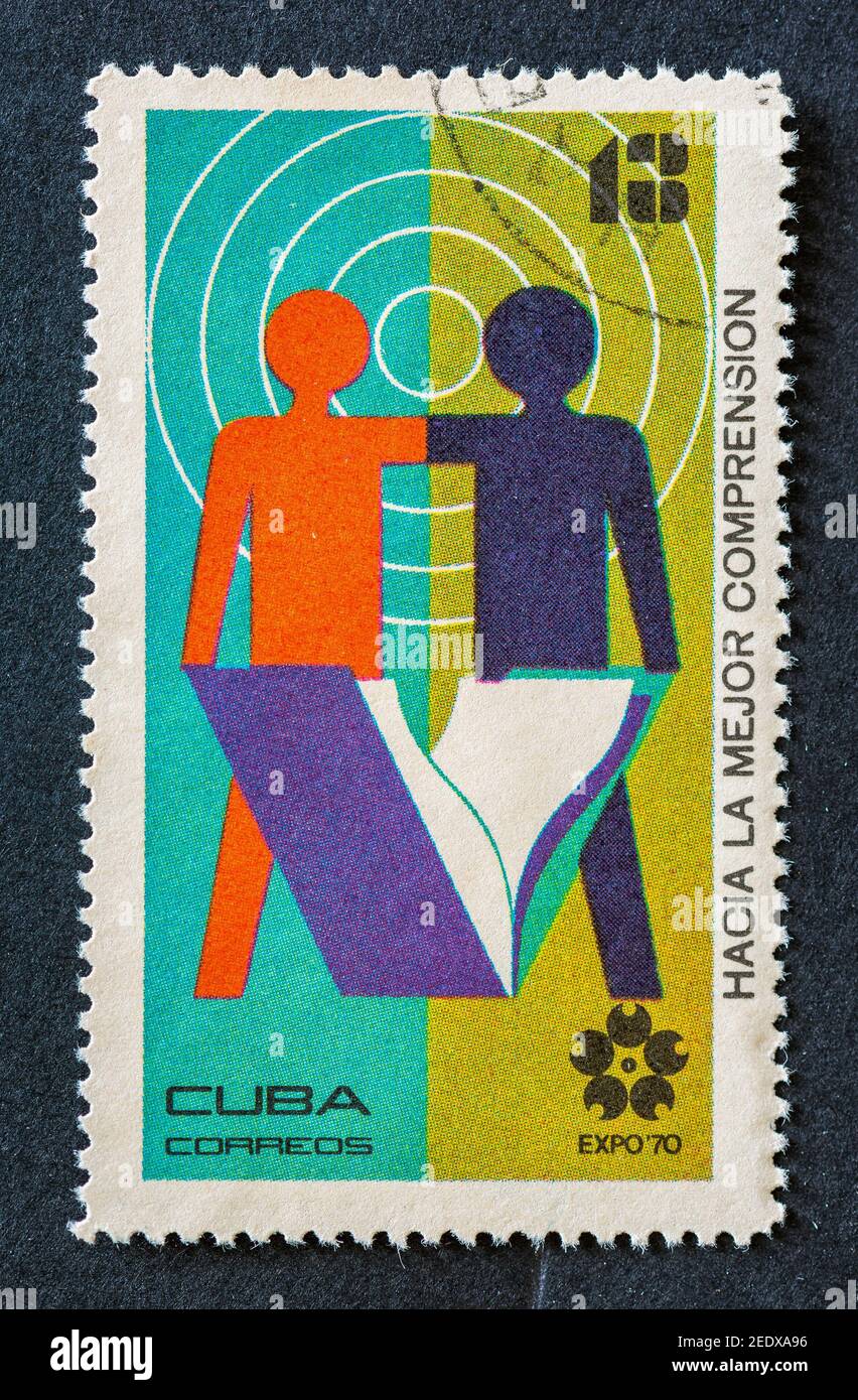 Old vintage Cuban postal stamps Stock Photo - Alamy