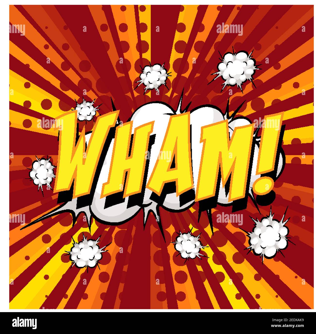 WHAM wording comic speech bubble on burst illustration Stock Vector ...