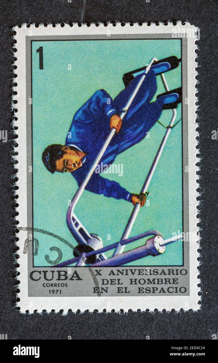 Old vintage Cuban postal stamps Stock Photo - Alamy