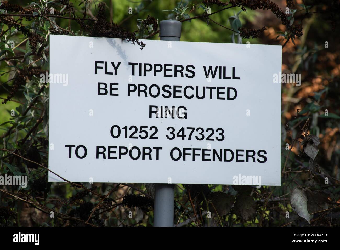 Fly tippers will be prosecuted sign or signage, UK Stock Photo - Alamy