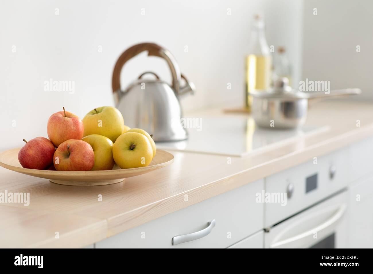 Modern kitchen and healthy eating at home, minimalist cozy interior in ...