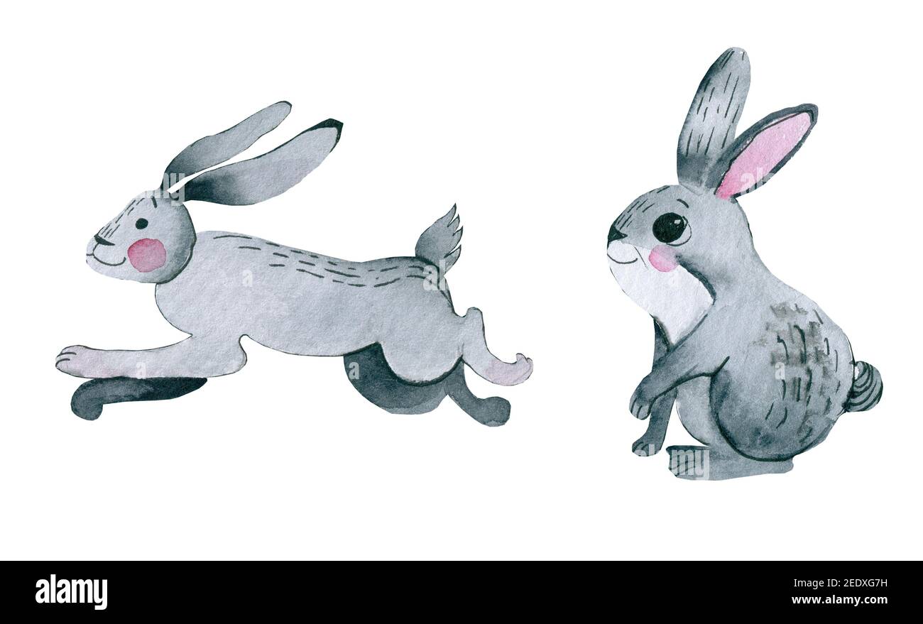 Grey bunny cartoon hi-res stock photography and images - Alamy