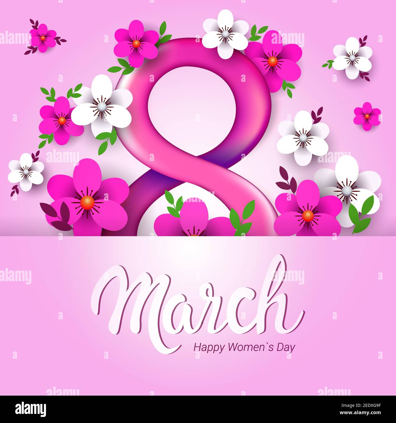elegant eight number womens day 8 march holiday celebration banner ...