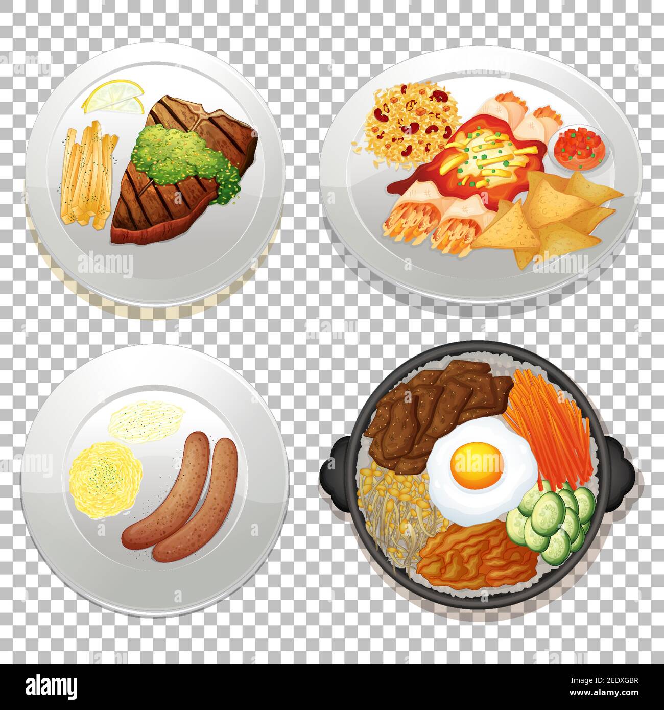 Set of food on transparent background illustration Stock Vector Image ...
