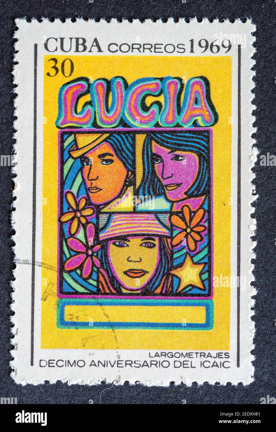 Old vintage Cuban postal stamps Stock Photo - Alamy