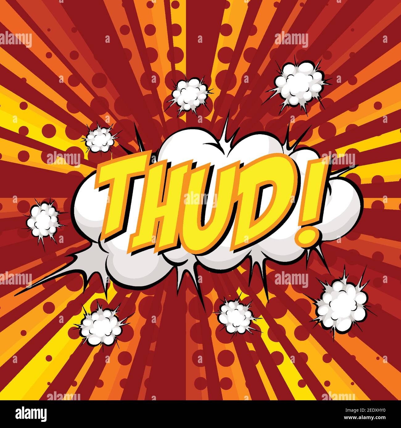 THUD wording comic speech bubble on burst illustration Stock Vector ...