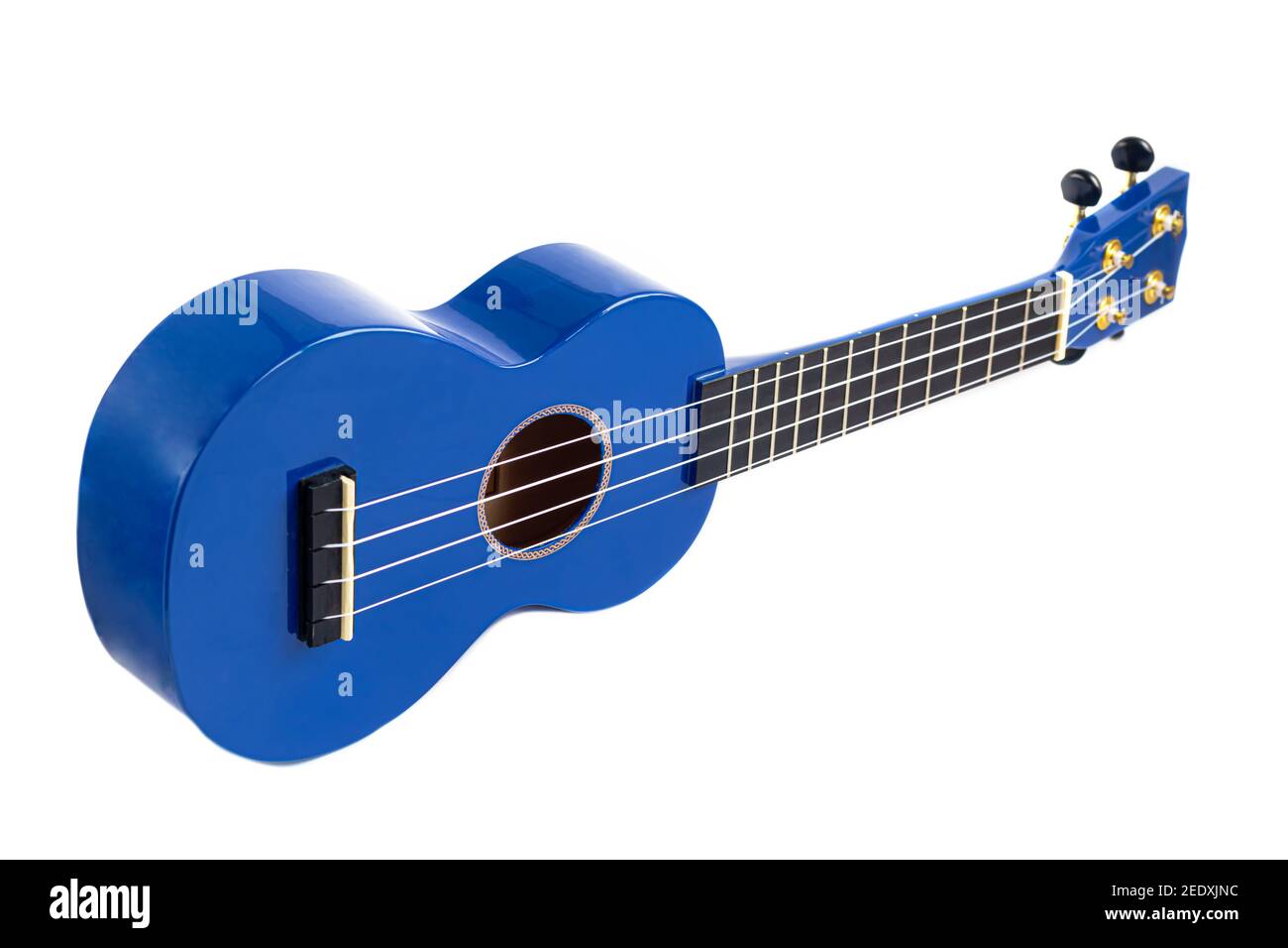 Guitar musical instrument in blue on a white background. Ukulele ...