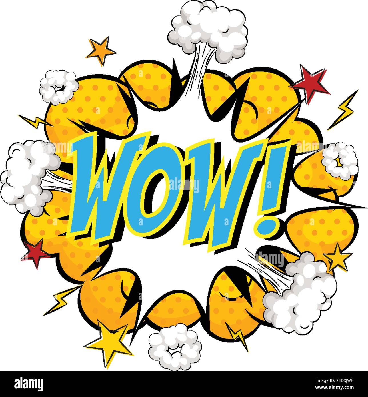 Word Wow on comic cloud explosion background illustration Stock Vector ...