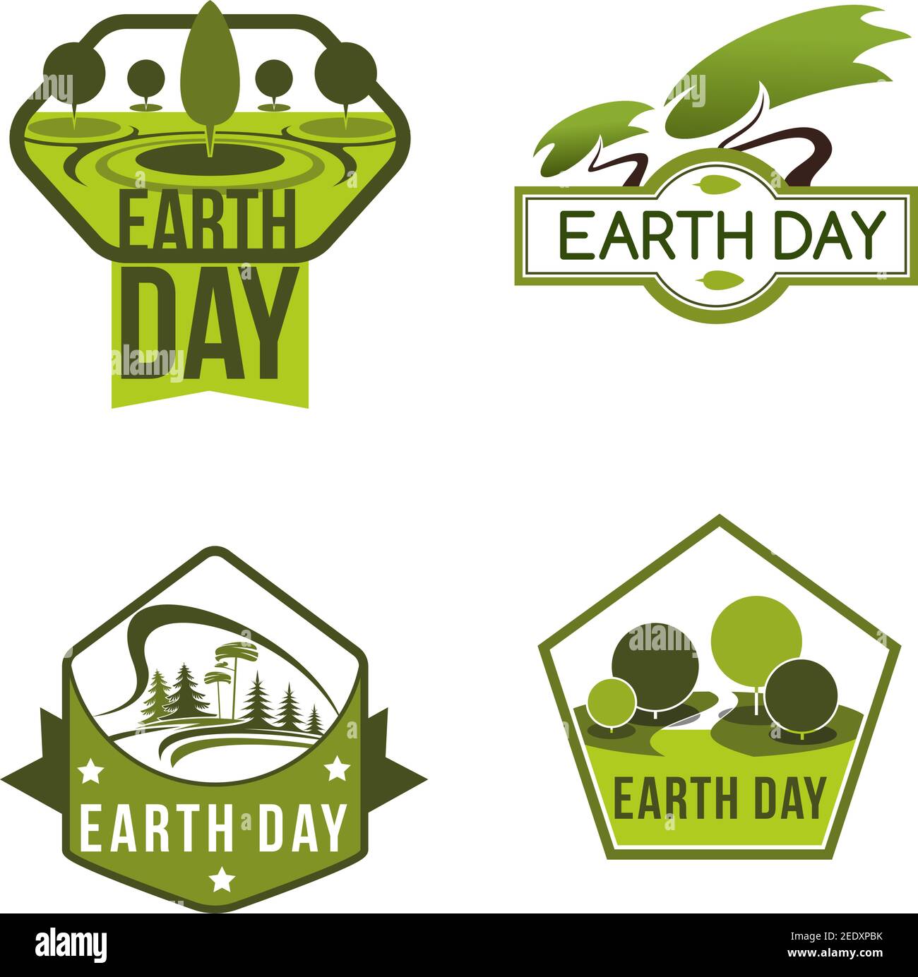 Earth Day vector icons set for green nature protection and save planet ...