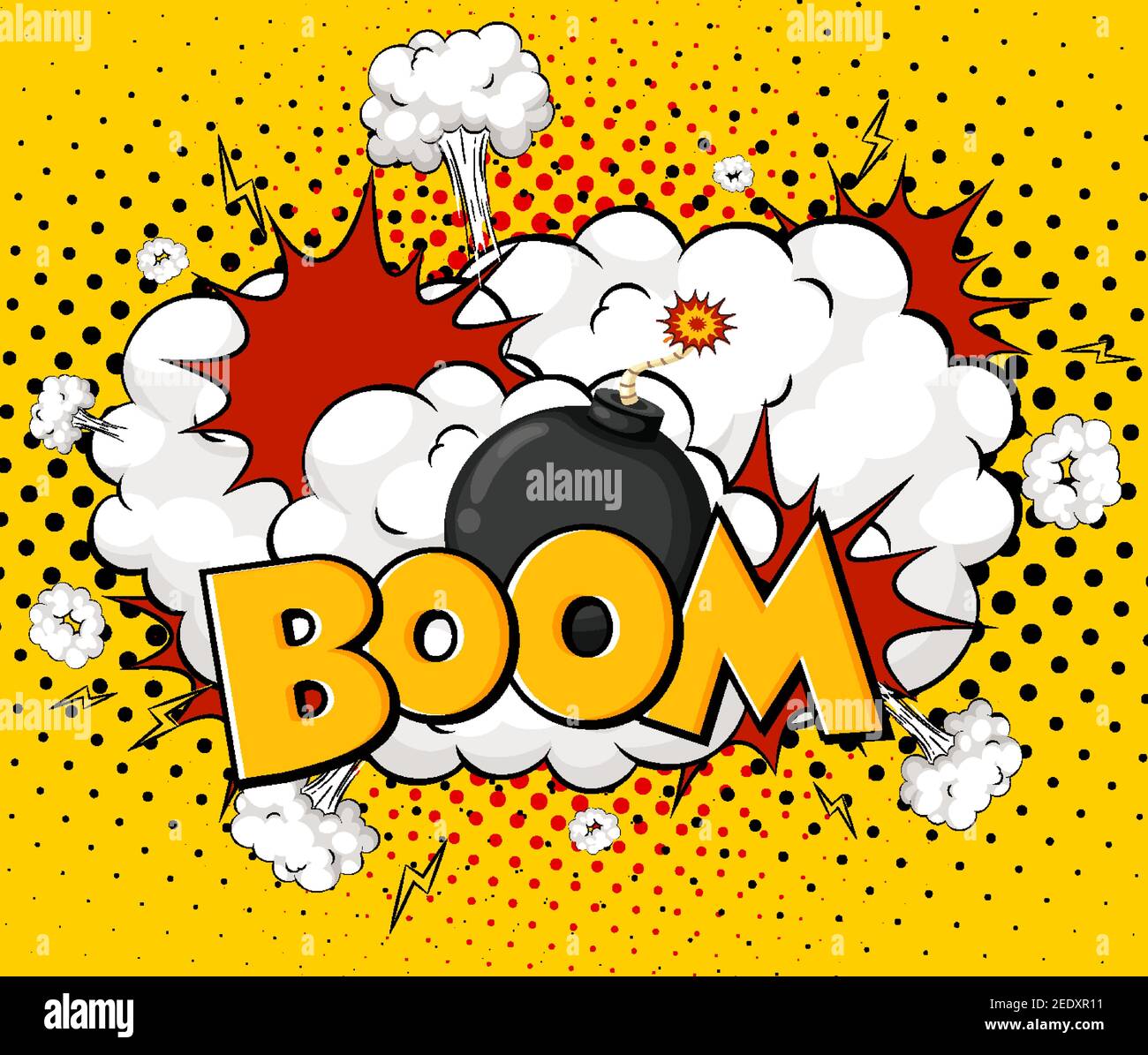 BOOM wording comic speech bubble on burst illustration Stock Vector ...