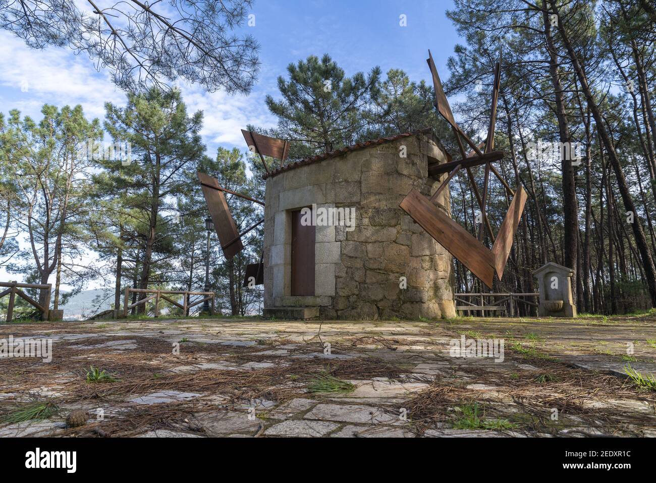 Landscape of an old windmill in Valga, Spain Stock Photo - Alamy