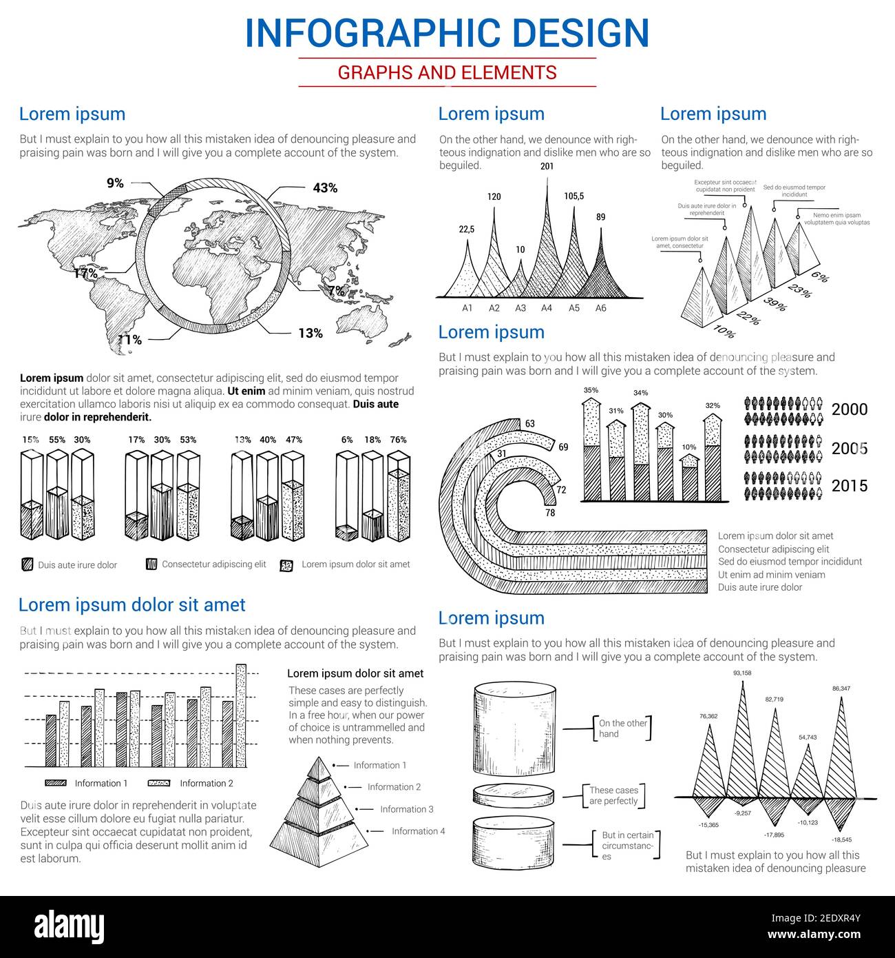 Infographics icons set for statistics and analytics. Vector elements of ...