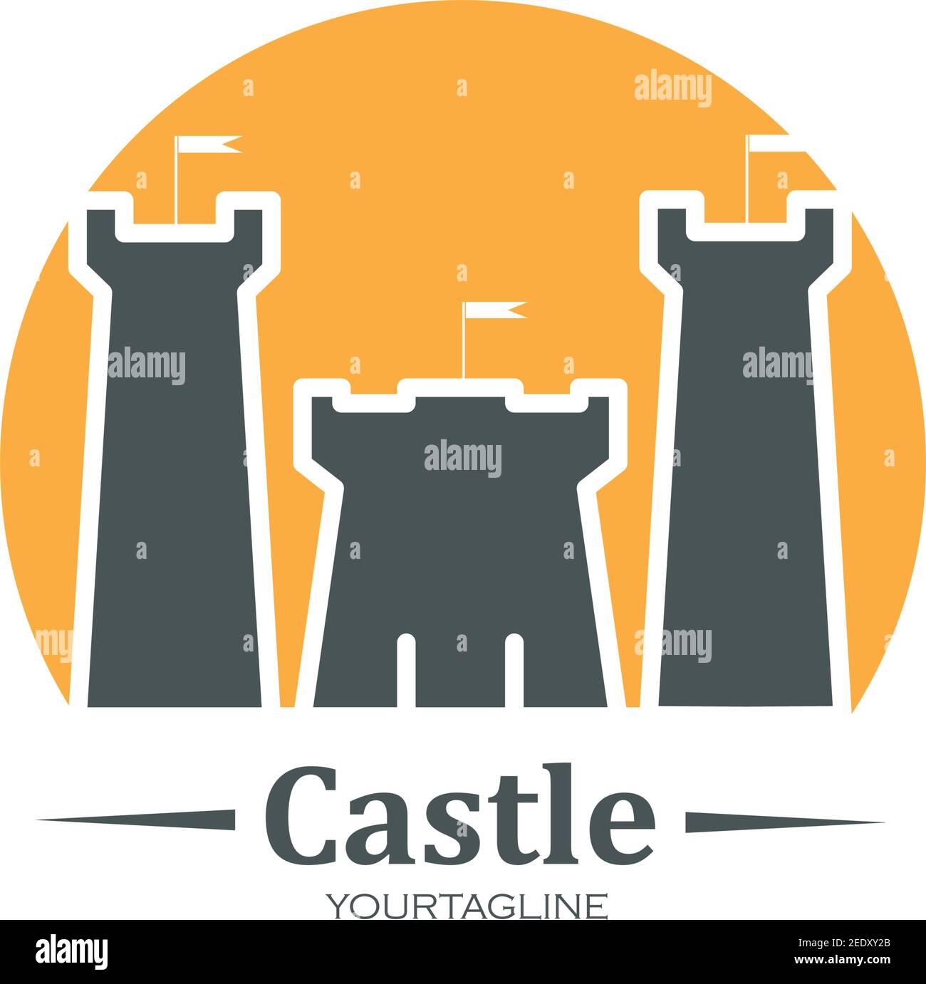 castle logo icon vector illustration design template Stock Vector Image ...