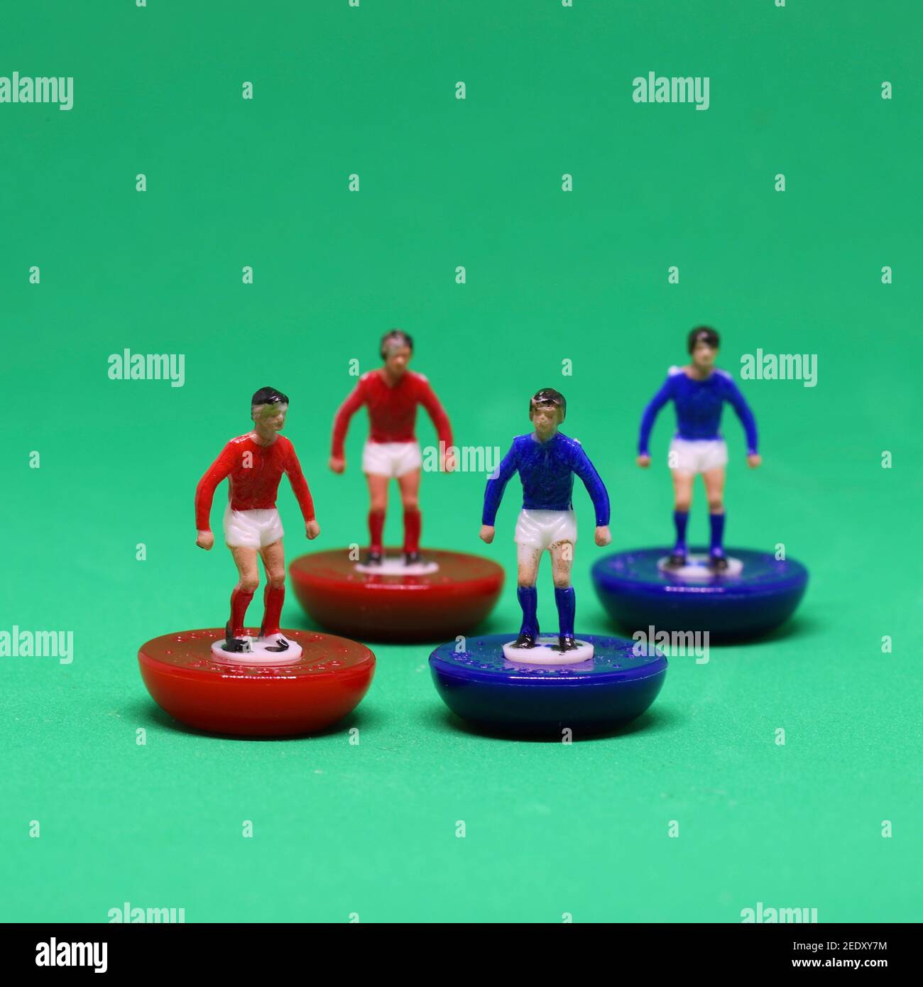 Red and blue Subbuteo players Stock Photo - Alamy