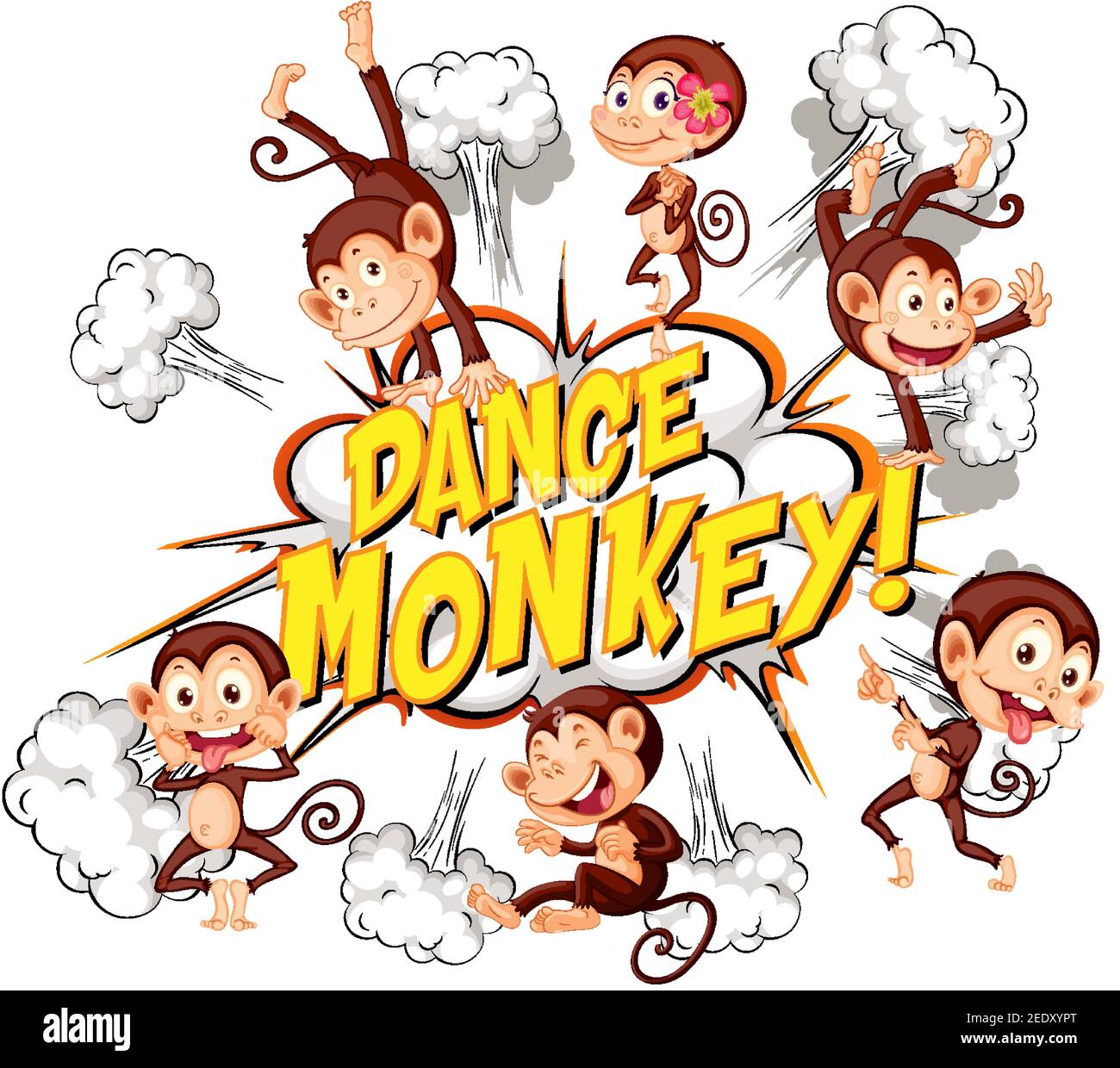 Comic speech bubble with dance monkey text illustration Stock Vector ...