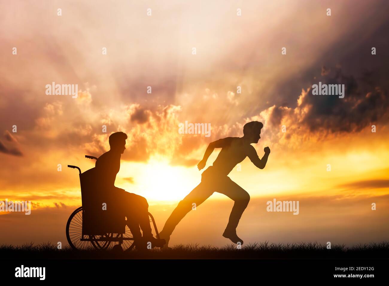 Wheelchair Race Silhouette