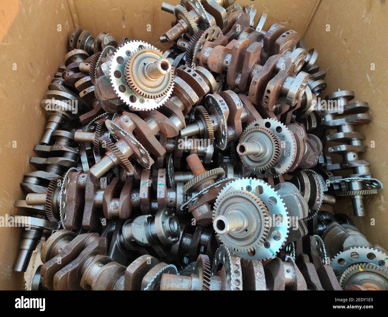 Car spare parts in a box Stock Photo - Alamy