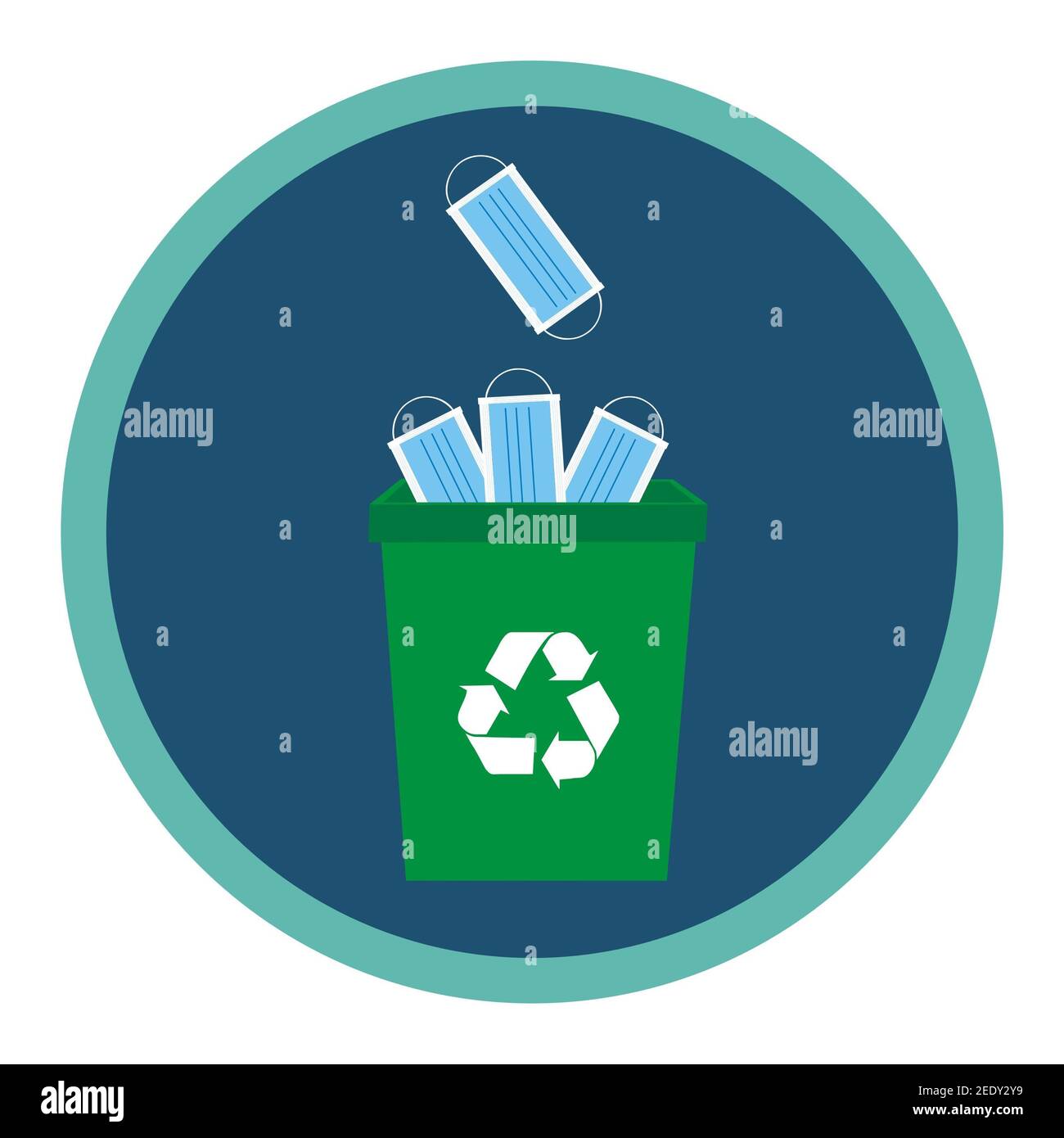 Face mask being thrown into a recycling can bin Stock Photo - Alamy