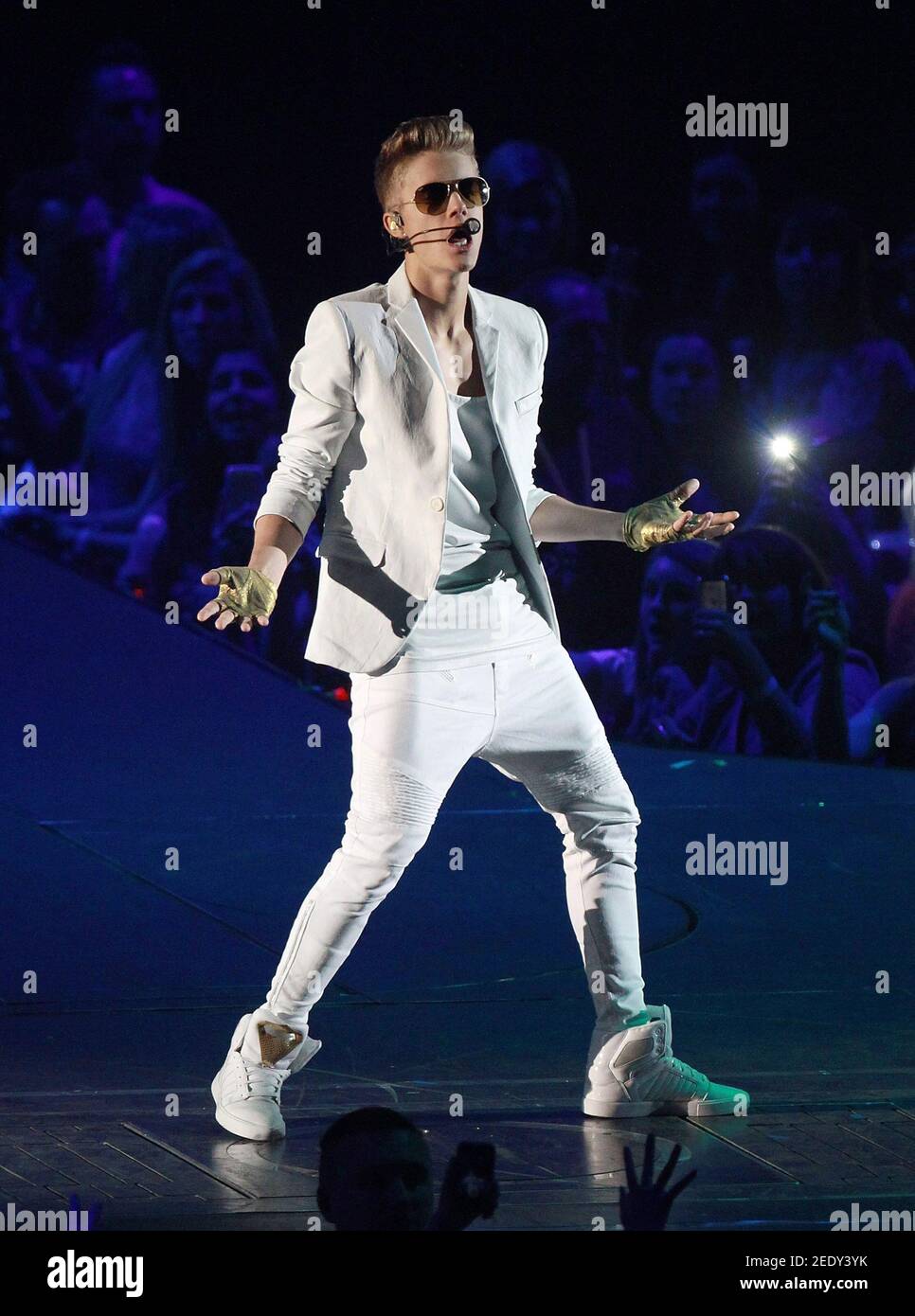 London, UK. 4th March 2013. Justin Bieber performs on stage at the 02 ...
