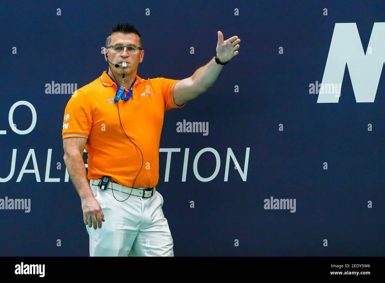 ROTTERDAM, NETHERLANDS - FEBRUARY 15: referee Mikhail Dykman (CAN ...