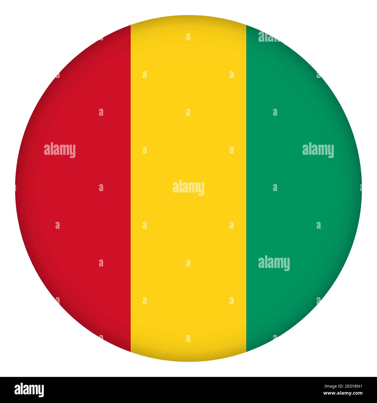 Flag of Guinea round icon, badge or button. Guinean national symbol ...